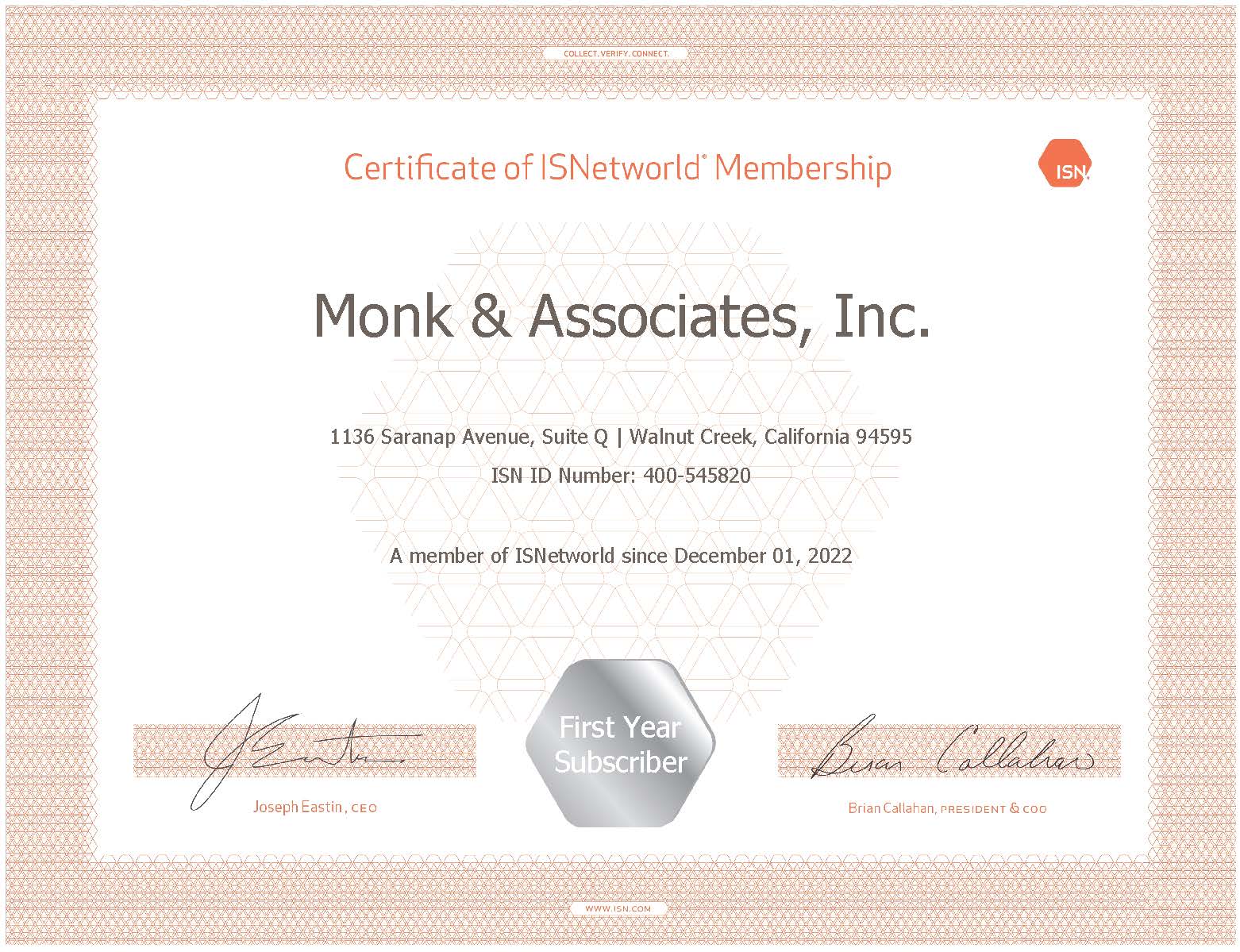 Certifications – Monk & Associates
